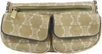 Celine Sac banane en toile et cuir Pre-owned - Femme - Pre-owned - Beige - Taille: ONE Size