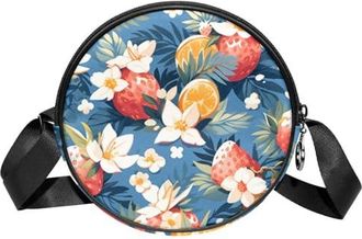 Generic Sac &agrave; bandouli&egrave;re Circle pour femme, petit sac &agrave; bandouli&egrave;re color&eacute; avec fermeture &eacute;clair, bretelles r&eacute;glables, sac &agrave; main rond d&eacute;contract&eacute; pour femme