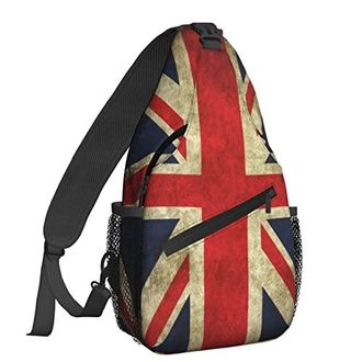 Generic Drapeau Grunge Sac Poitrine Multifonctionnel Pochette Epaule Antivol Sac Banane Pour Randonn&eacute;e Cyclisme Shopping