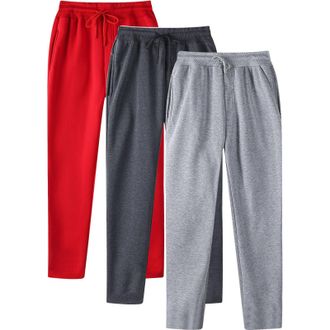 Generic Hose Herren Baggy - Herren Hose Casual Track Bundschn&uuml;rung mit Tasche f&uuml;r Workout Freizeit 3St&uuml;cke