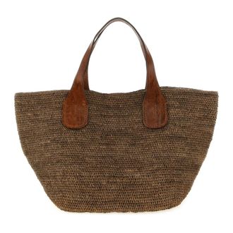 Ibeliv Femme, Sacs, Brun, Taille: ONE Size Tokyo II Sac Shopping en Raphia Tress&eacute;