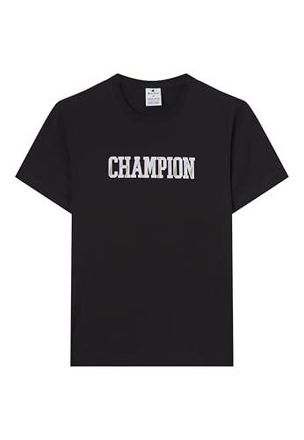 Champion Legacy T-Shirt &agrave; col Rond pour Femme, L, Noir, Noir, L