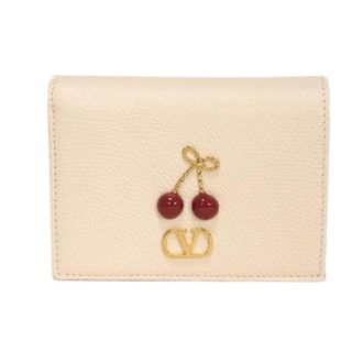 Valentino Pre-owned Cheriffic Small Wallet Grain Calfskin Bifold Wallet - - Pre-owned - Damen - Beige - ONE SIZE
