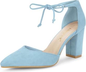 Allegra K Escarpins habillés à Bout Pointu et Cheville pour Femmes Bleu Ciel 40