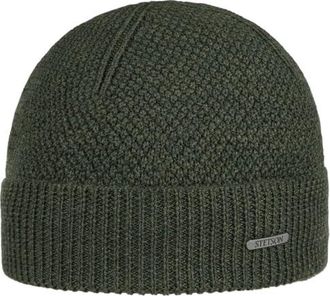 Stetson Bonnet Rodrick Femme/Homme - Made in Italy en Laine Tricot avec Revers, Revers Hiver Automne-Hiver - Taille Unique Vert fonc&eacute;