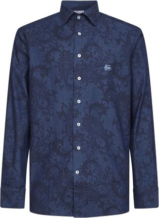 Etro Homme, Chemises, Bleu, Taille: XL Chemise &agrave; Imprim&eacute; Paisley