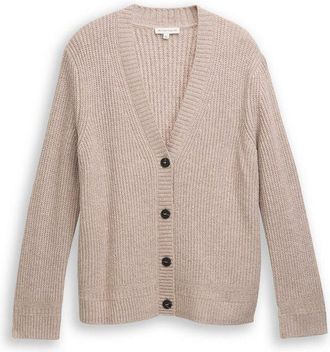 Tom Tailor Cardigan Pullover & Strickjacken Plus Size - Ripp Cardigan mit V-Ausschnitt
