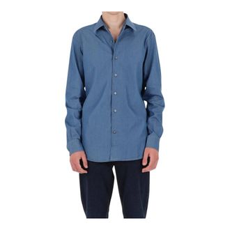 Ermenegildo Zegna Denimhemd mit Paramontura-Kragen - - Shirts - Herren - Blau - XL