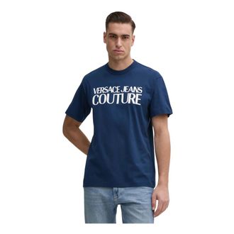 Versace Jeans Couture T-Shirt aus Baumwoll-Jersey - - Tops - Herren - Blau - M