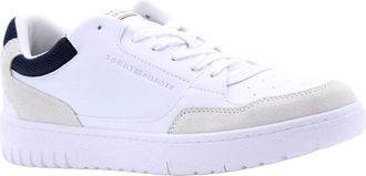 Tommy Hilfiger Herren Cupsole Sneaker TH Basket Core Rwb Schuhe, Wei&szlig; (White), 44 EU