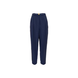 Elisabetta Franchi Hosen mit Rei&szlig;verschluss- Haken und Knopf - - Trousers - Damen - Blau - L