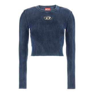 Diesel Femme, Pulls, Bleu, Taille: 38 FR M-Anchor-A Pull en Coton Côtelé