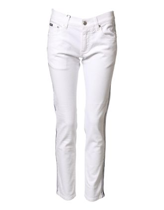 Dolce & Gabbana White Cotton Stretch Skinny Men Denim Jeans Elastane Clothing
