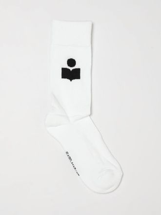 Isabel Marant Hohe Stretch-Baumwollsocken mit Jacquard-Logo