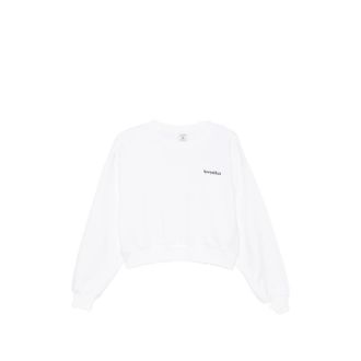 Sporty & Rich Elza Logo-embroidered Cropped Sweatshirt
