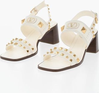 Valentino Leather Sandals With Studded Design 7cm Valentino