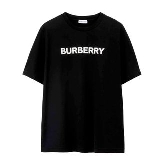 Burberry Femme, Tops, Noir, Taille: 42 FR Logo Cotton T-Shirt