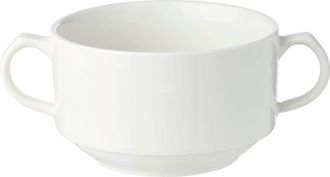 Wilmax England Wilmax Wl-991230/A Suppentassen aus weißem Porzellan, 350 ml, 10,5 cm, spülmaschinenfest, leicht zu reinigen, feines, englisches Porzellan, 4 Stück