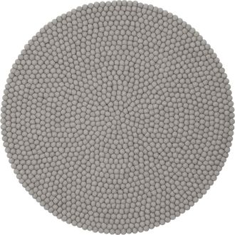 myfelt Luis Filzkugelteppich - Ø 50 cm, ideal für Schlaf-, Wohn-, Kinderzimmer, Flur & Bad, Grau
