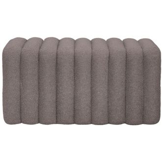 DRAWER Banc rembourr&eacute; en tissu bouclette L79cm - Taupe - Leto