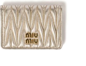 Miu Miu Kartenetui aus Matelass&eacute;-Leder - Gold
