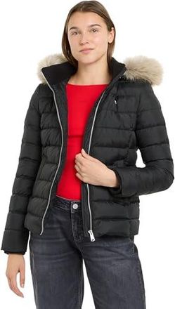 Tommy Jeans Veste Matelassée Femme Basic Hooded Down Jacket avec Capuche, Noir (Black), 5XL