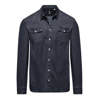 Bomboogie Homme, Chemises, Bleu, Taille: 2XL Chemise Rodeo en Denim Stretch
