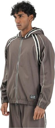 Emporio Armani Emporio Armani Ea7, Homme, Vestes, Brun, Taille: M Hooded Zip SweaT-shirt