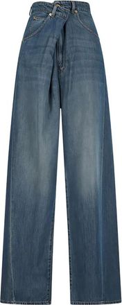 Darkpark Darkpark, Femme, Jeans, Bleu, Taille: W26 Jean Large &agrave; Taille Repli&eacute;e