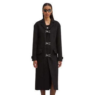 Moschino Einreihiger Wollmantel - - Coats - Damen - Schwarzk - XS