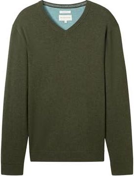 Tom Tailor 1039811 Pull-Over Homme, 36230 - Rosin Green Melange, M