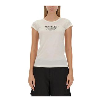 Tom Ford Archive Logo T-Shirt - - Tops - Damen - Wei&szlig; - XS