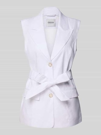 Guess Weste aus Leinen-Mix mit Bindeg&uuml;rtel Modell CARLA