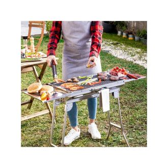 InnovaGoods Barbecue au Charbon de Bois Pliable en Acier Inoxydable ExelQ InnovaGoods