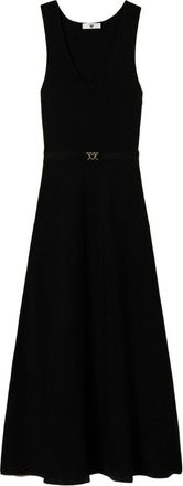 Twin-Set Maxikleid mit G&uuml;rtel - Schwarz