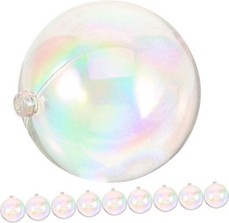 Frcolor 10st&uuml;cke Durchsichtige Weihnachtskugeln aus Kunststoff Bef&uuml;llbare Schimmernde H&auml;ngekugeln f&uuml;r Baum DIY-Dekorationen f&uuml;r Partys und Zuhause