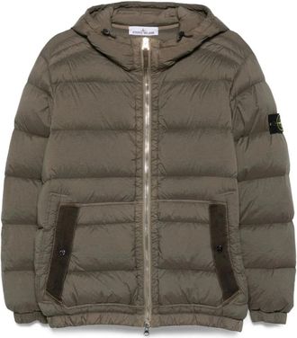 Stone Island Homme, Vestes, Vert, Taille: L Veste doudoune à capuche