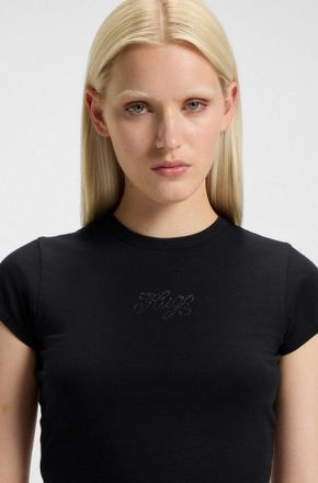 HUGO BOSS T-Shirt Dome Cropped Fit, mit Logoschriftzug