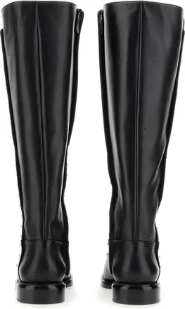 Stuart Weitzman Leather Riding Boot - Black