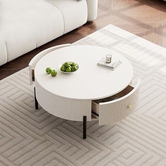 Generic Table basse ovale effet marbre pour petits espaces dans le salon, la chambre, le bureau, le balcon