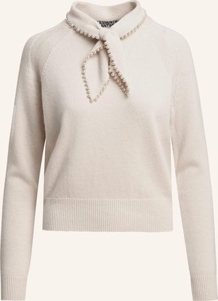 Essentiel Pullover Kasa Mit Schluppe Und Schmuckperlen weiss