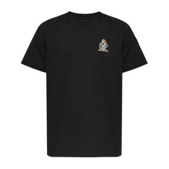 Moncler T-Shirt mit Aufn&auml;her - - Tops - Herren - Schwarzk - S