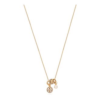 Tory Burch Femme, Accessoires, Jaune, Taille: ONE Size Collier Court Orn&eacute; de Cristaux Scintillants
