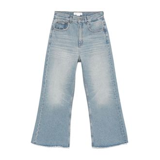 Victoria Beckham Hellblaue Wide Leg Crop Jeans - - Jeans - Damen - Blau - W27