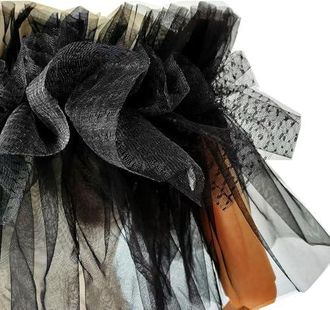 Generic NYSBH Ch&acirc;le en tulle &agrave; volants pour femme Rouge, Noir, M