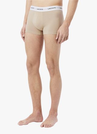 Lacoste Lot de 3 cale&ccedil;ons en coton m&eacute;lang&eacute;