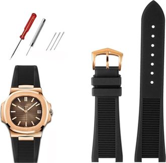 Generic Hochwertiges Fluorsilikon für Sport Elegant Serie 5711/5712/5980, wasserdichtes Uhrenarmband für Herren