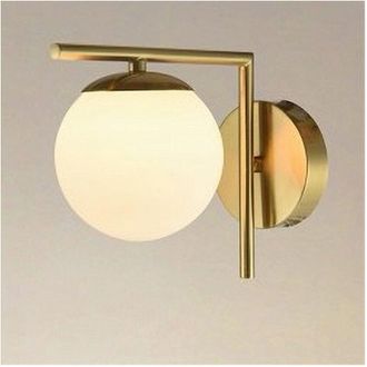Trade Shop Trade Shop Traesio - Trade Shop - Wandleuchte G9 Anschluss Glaskugel Metall Gold Modern Minimal Lampe 32842