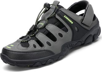 Saguaro Sandales de Trekking pour Homme Femme à Bout Fermé dété Outdoor Sport Chaussures Confortables Respirantes Sandales de Randonnée Vert 40 EU