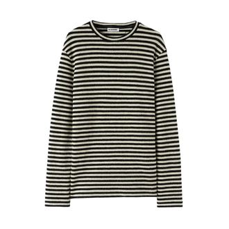 Jil Sander Homme, Tops, Noir, Taille: M T-shirt à rayures